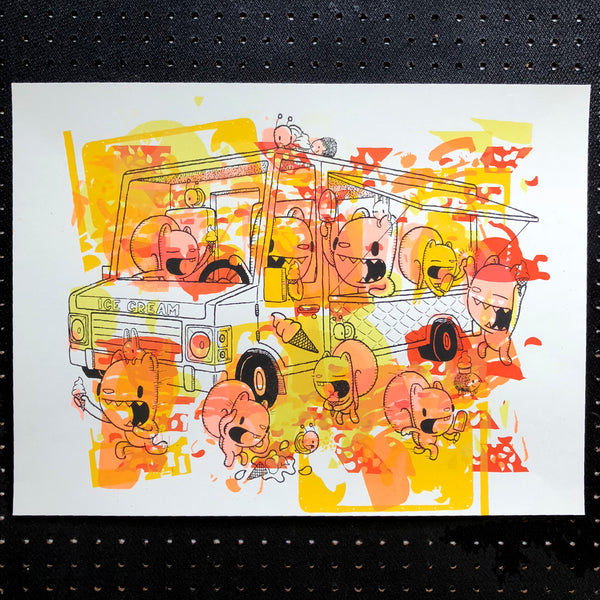 #7 mono print/test print screen print (18x24) – everyday balloons
